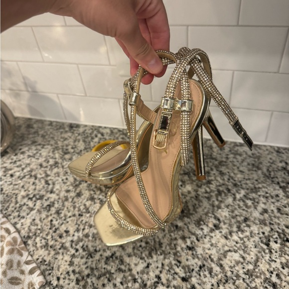 Gucci | Shoes | Gold Shiny Sparkle Heels | Poshmark